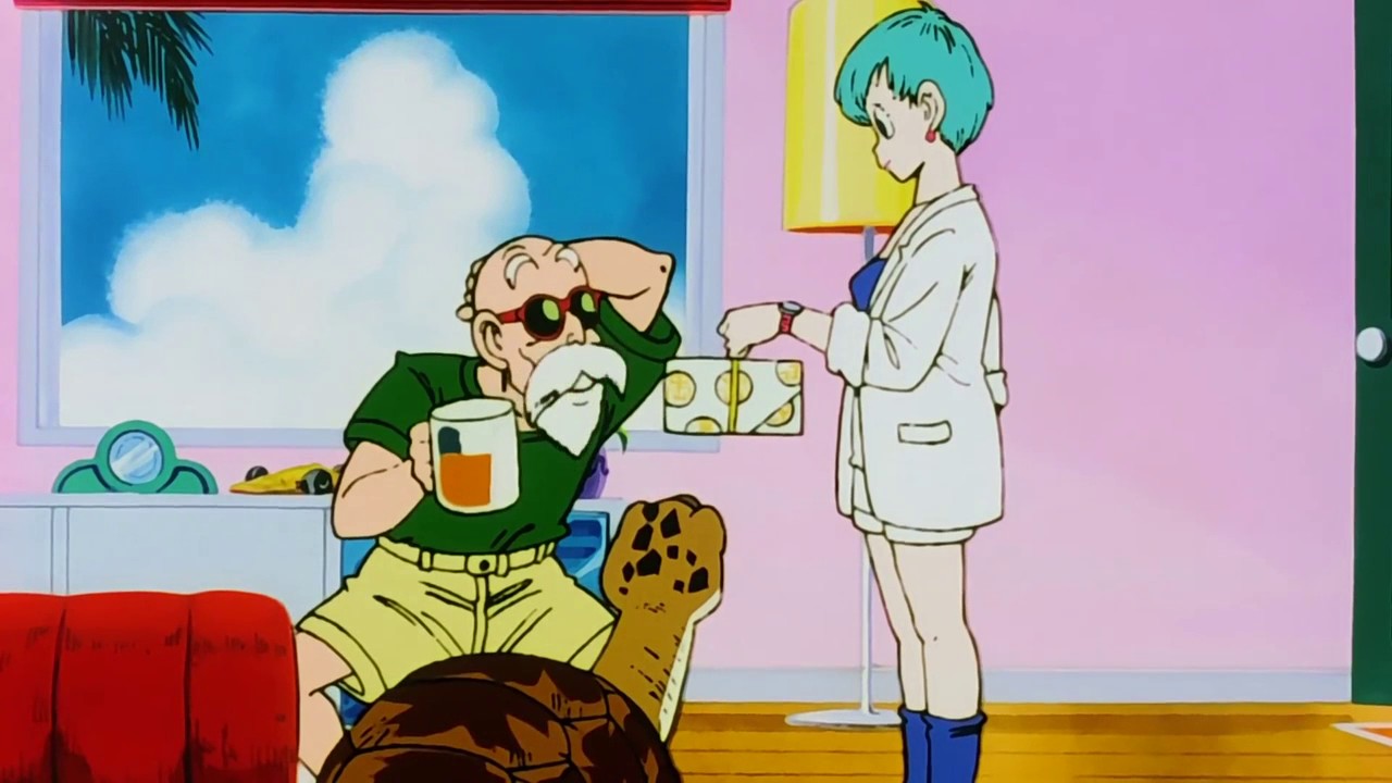 El Maestro Roshi intenta tocarle los pechos a Bulma - YouTube