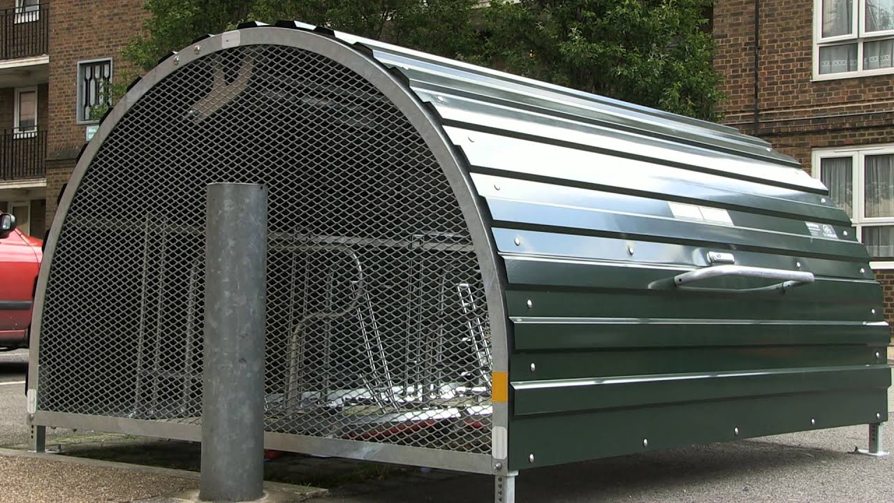 Lambeth cycle hangers in Hackney - YouTube