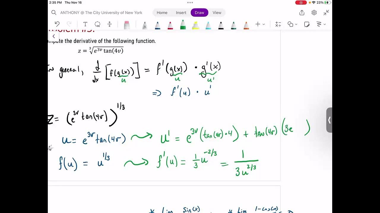 Computing a Derivative Using Chain Rule with Product Rule - YouTube