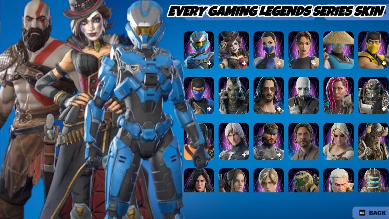 All GAMING LEGENDS SERIES Skins Showcase in Fortnite (2019-2025) - YouTube