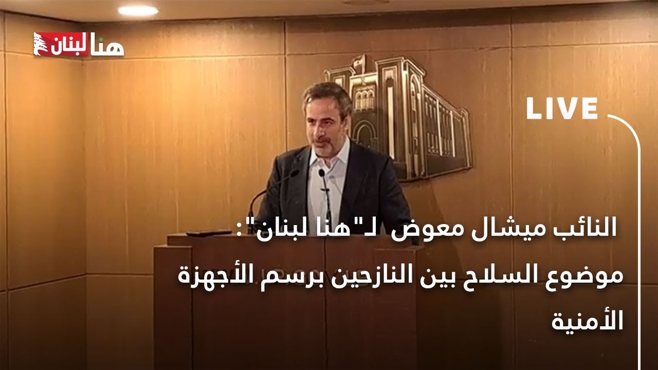النائب ميشال معوض لـهنا لبنان موضوع السلاح بين النازحين برسم الأجهزة