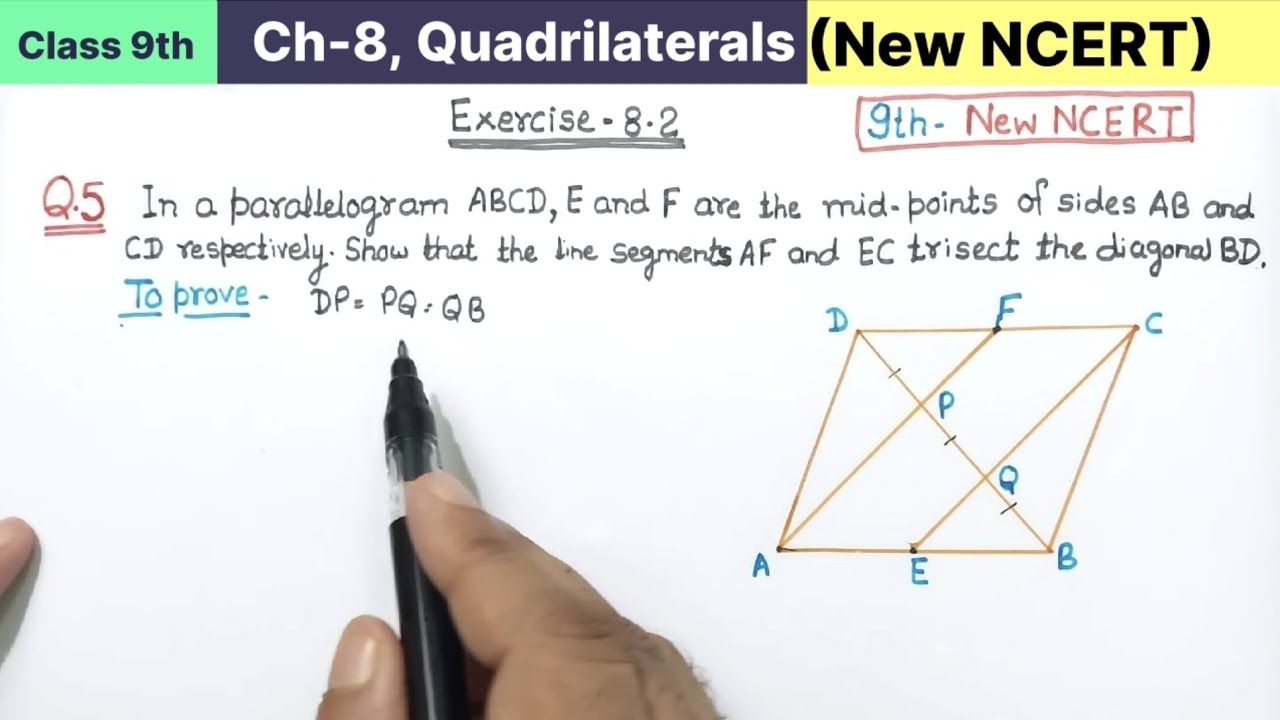 Class 9th Chapter 8 Quadrilaterals Exercise 8 2 Question 5 Maths New class-9th-chapter-8-quadrilaterals-exercise-8-2-question-5-maths-new