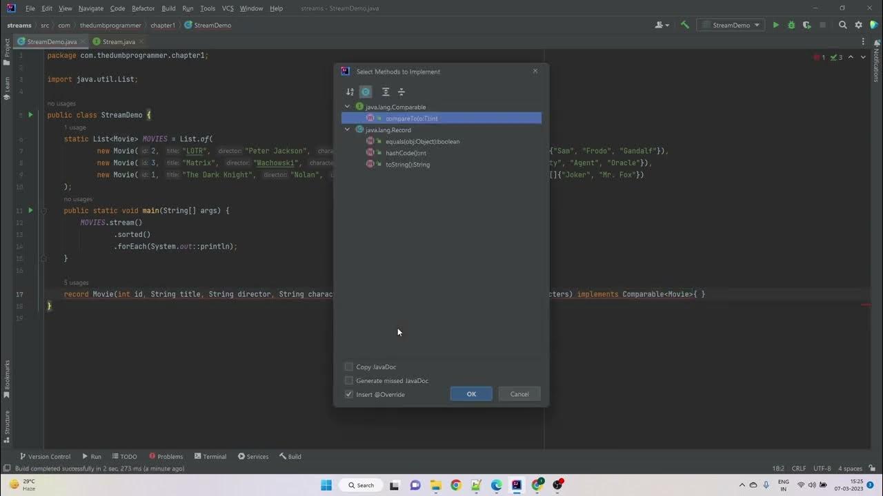 #23 How to use sorted() and distinct() | Java Streams - YouTube
