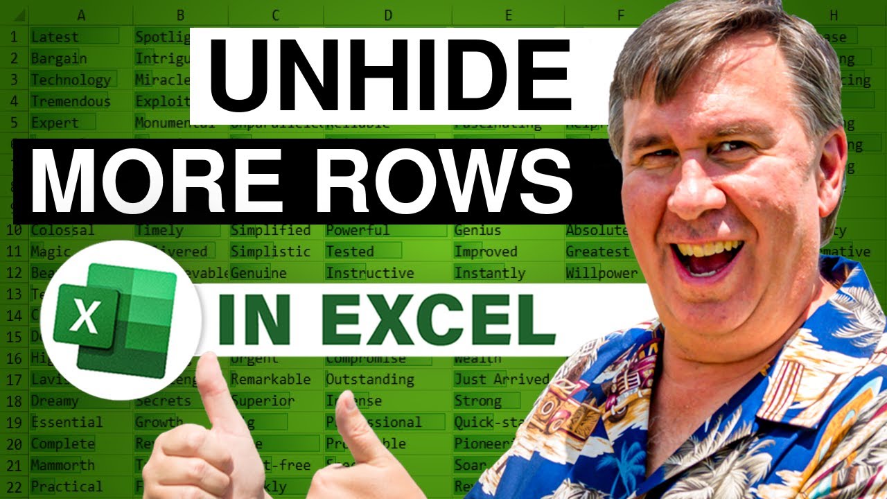 Excel How To Unhide Multiple Rows YouTube Excel How To Unhide Multiple Rows YouTube