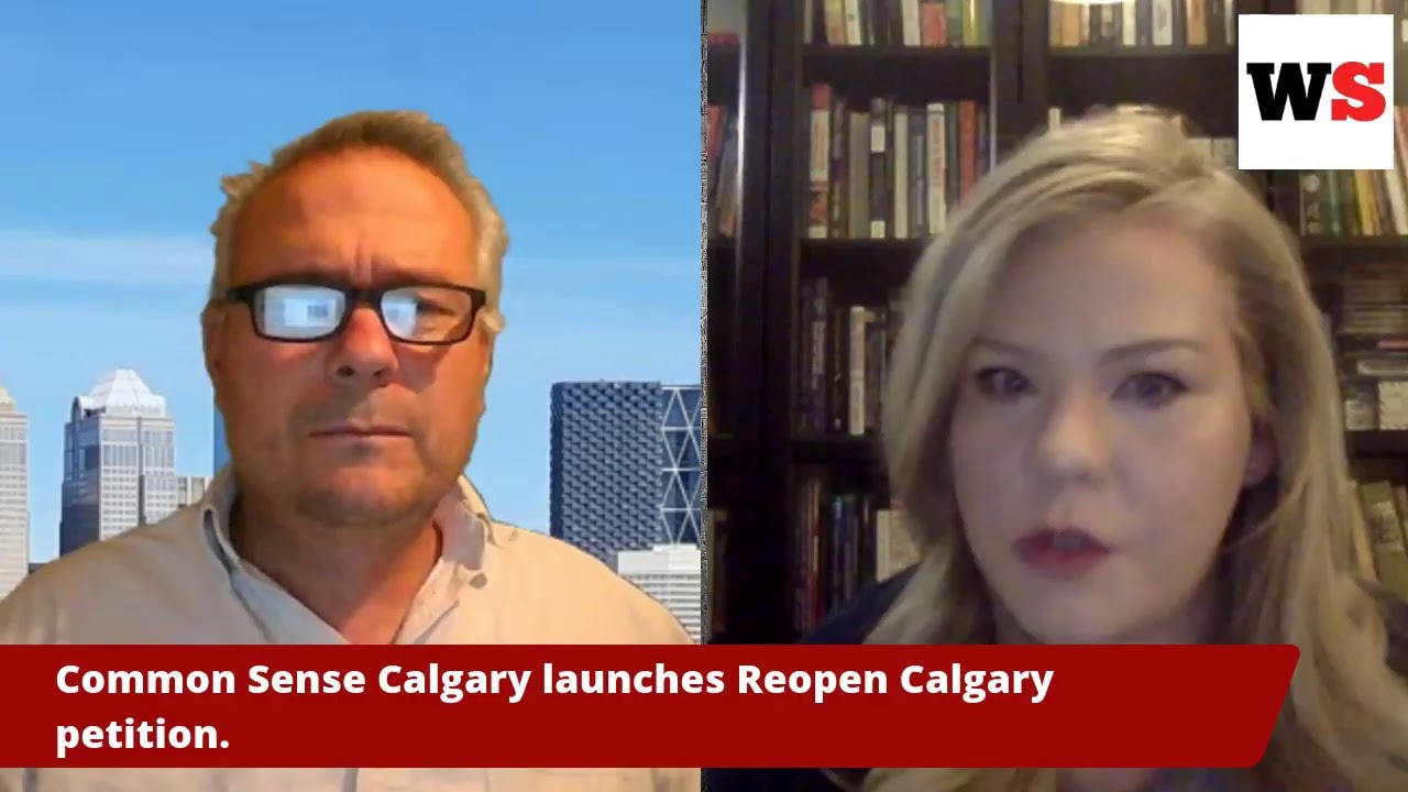 Megan McCaffrey with Common Sense Calgary petitions to Reopen Calgary ...
