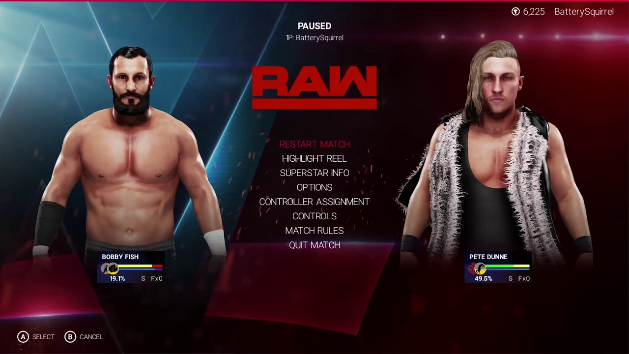 Pete dunne vs bobby fish tables match wwe 2k19 - YouTube