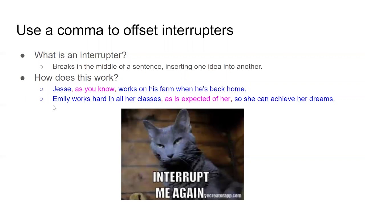 Comma Rule 5 Interrupters - YouTube