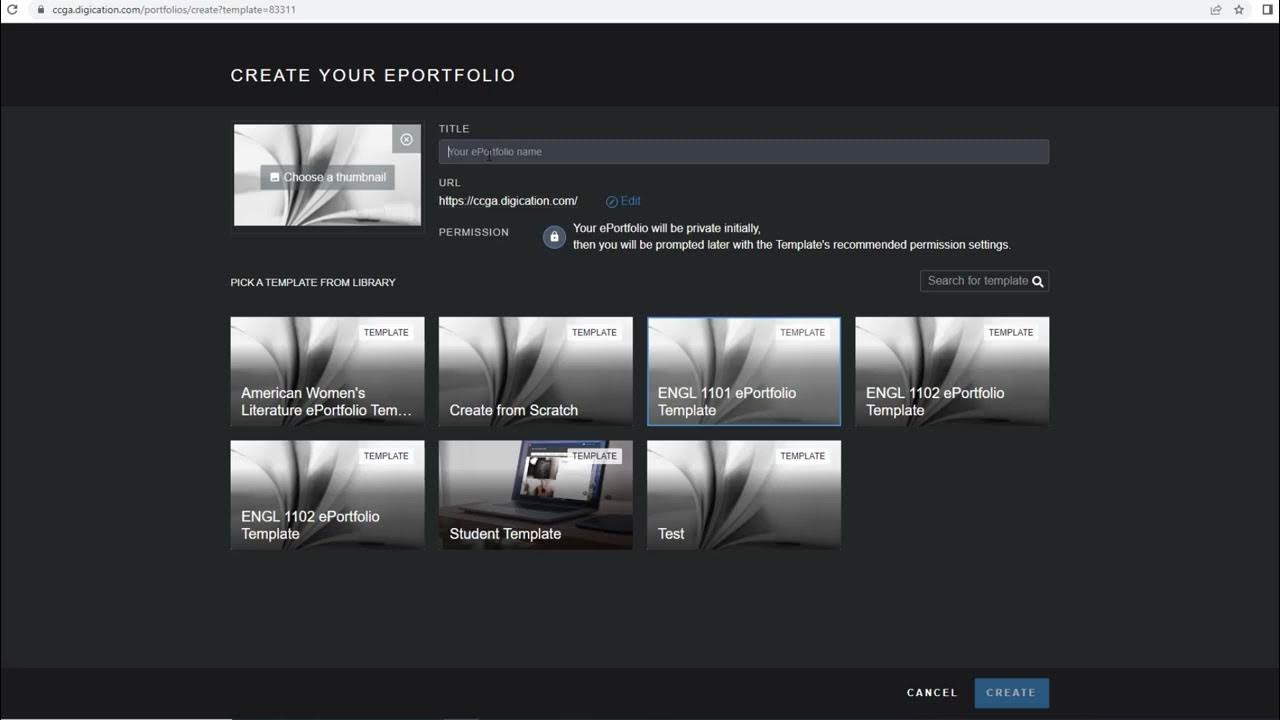Creating A Digication Eportfolio From A Class Template Youtube