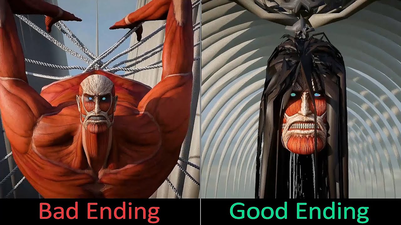 Colossal Titan vs 1.000.000. Colossal Titans - Good Ending VS Bad ...