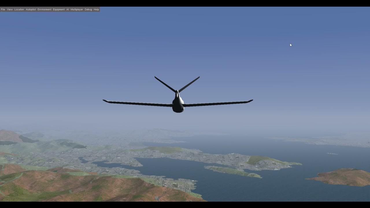 HpUS01 Matlab aircraft simulation on FlightGear - YouTube