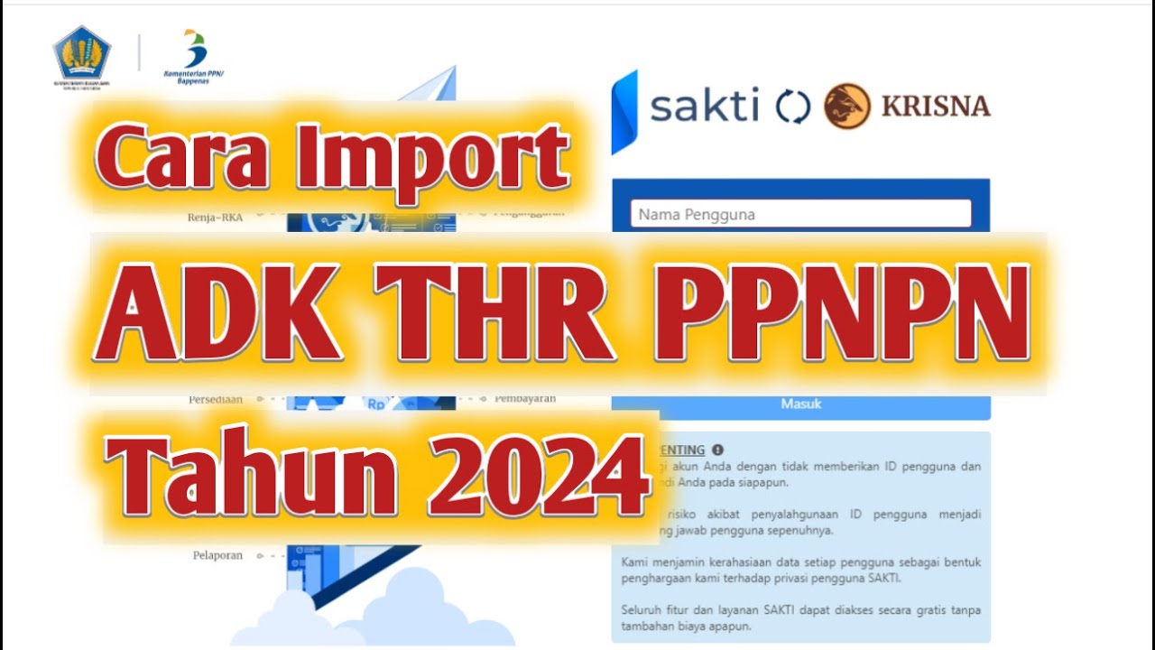 Cara Import ADK THR PPNPN Pada Aplikasi Sakti - YouTube