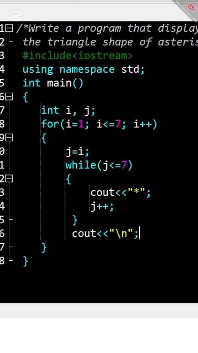 Print triangle In Cpp🔥😱😱|| Cpp Programing #coding #youtubeshorts #programming #asterisk #cpp ...