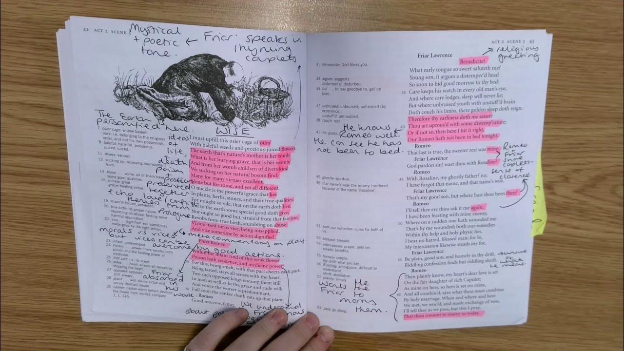Act 2 Scene 3 'Romeo and Juliet' Annotations for GCSE - YouTube