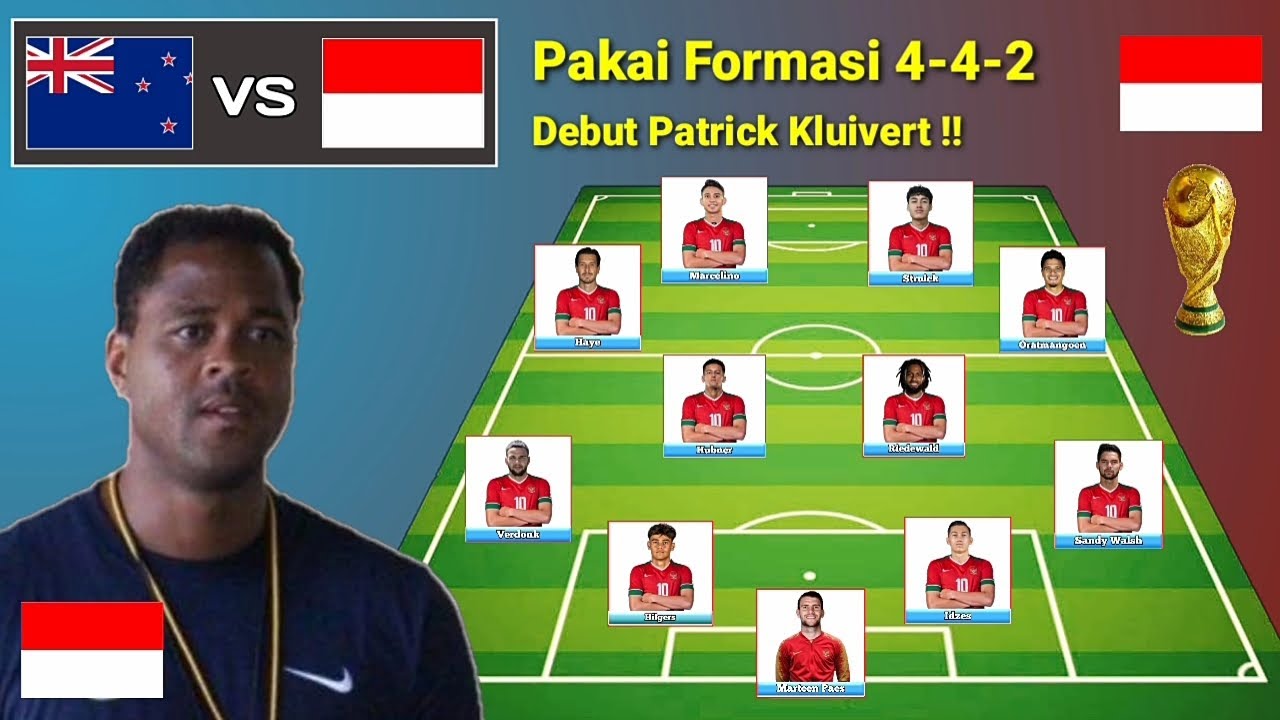 Gunakan Formasi 4-4-2 Debut Kluivert !! Australia vs Indonesia Line Up Bersama Riedewald ...