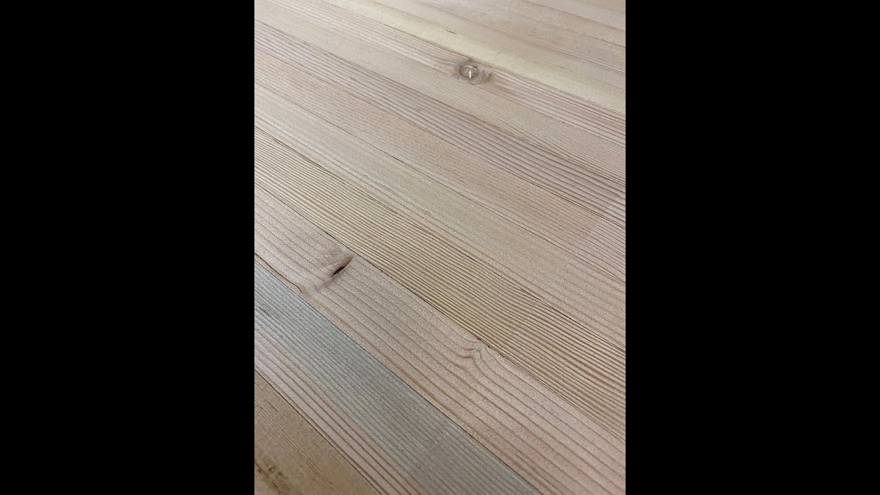Scrap 2x4 glued up work bench being sanded to a perfect smooth finish ...