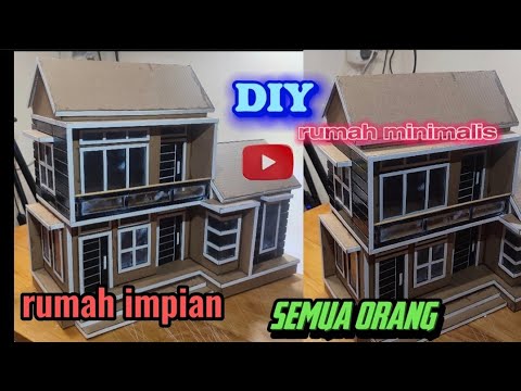 DIY rumah minimalis dari kardus#idekreatif #rumah #miniature - YouTube