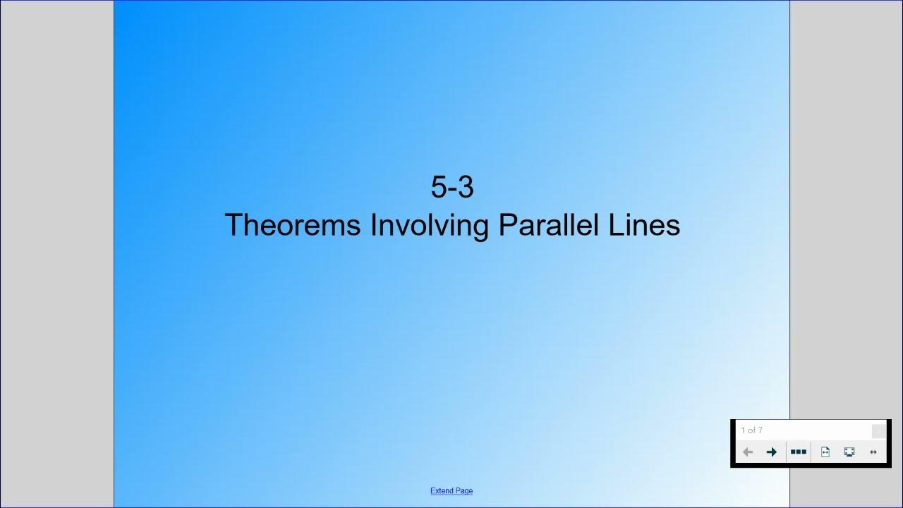 Theorems Involving Parallel Lines - YouTube