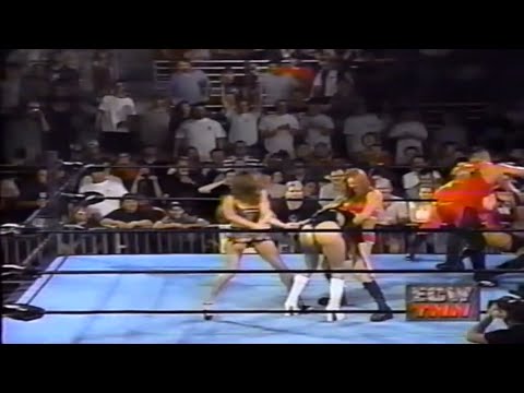Sunny gets her caboose spanked by Dawn Marie & Lita - ECW - Oct. 22, 1999 - Chris Candido vs Nova