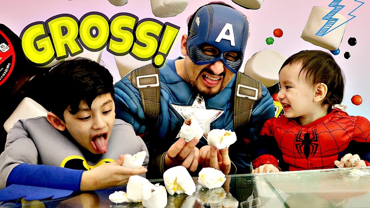 STUFFED MARSHMALLOW CHALLENGE | GROSS AND FUN GAME WITH KIDS! - YouTube