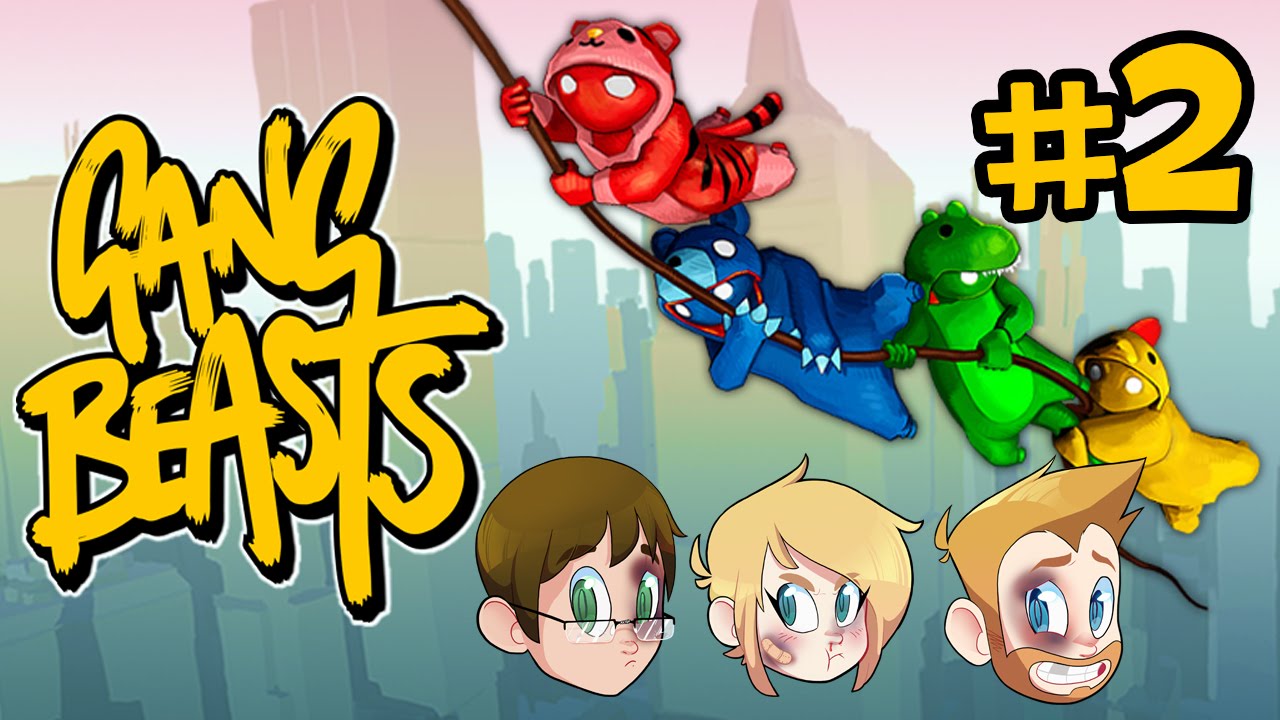 Gang Beasts - DINO DAN RAMPAGE - Beardboxing - Part 2 - YouTube