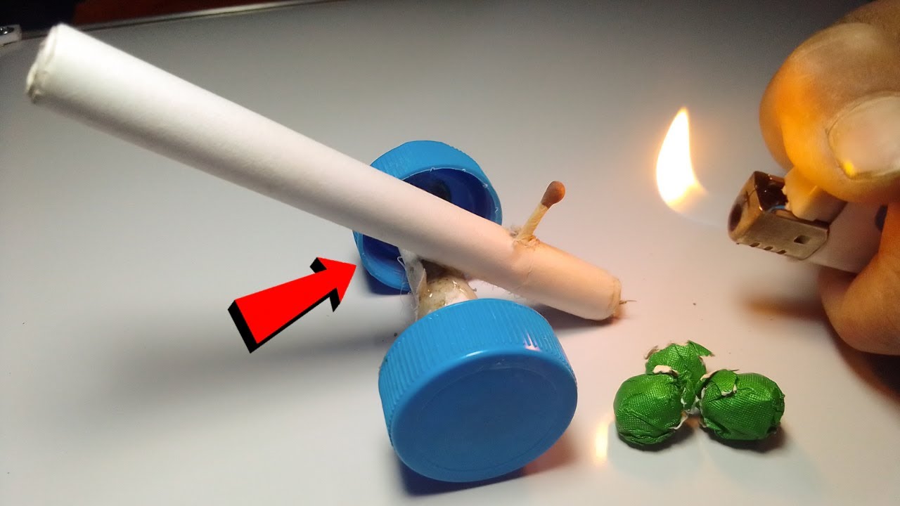 Amazing paper cannon from matches | Crazy experiments | At Home | I ...