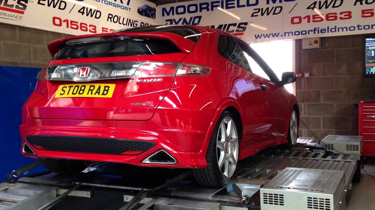 FN2 Type R Rolling Road/Dyno, K&N Panel Filter - YouTube