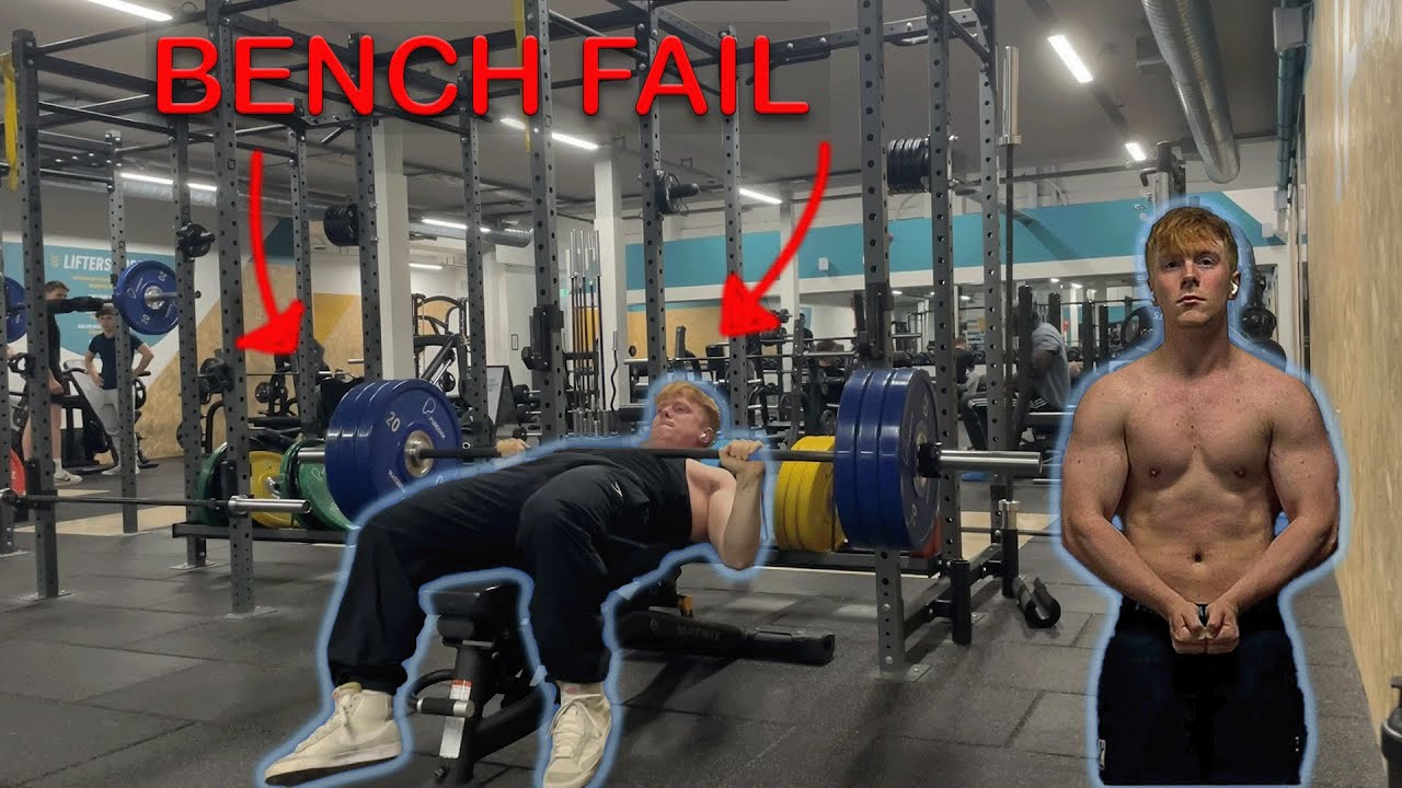 I GOT STUCK UNDER 140KG- BENCH FAIL - YouTube