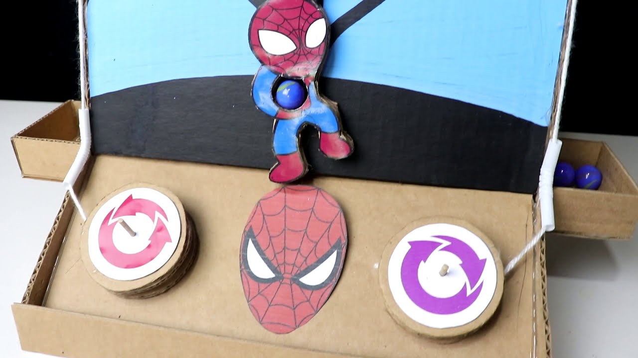 How to Make Spiderman Marble Games from Cardboard - YouTube