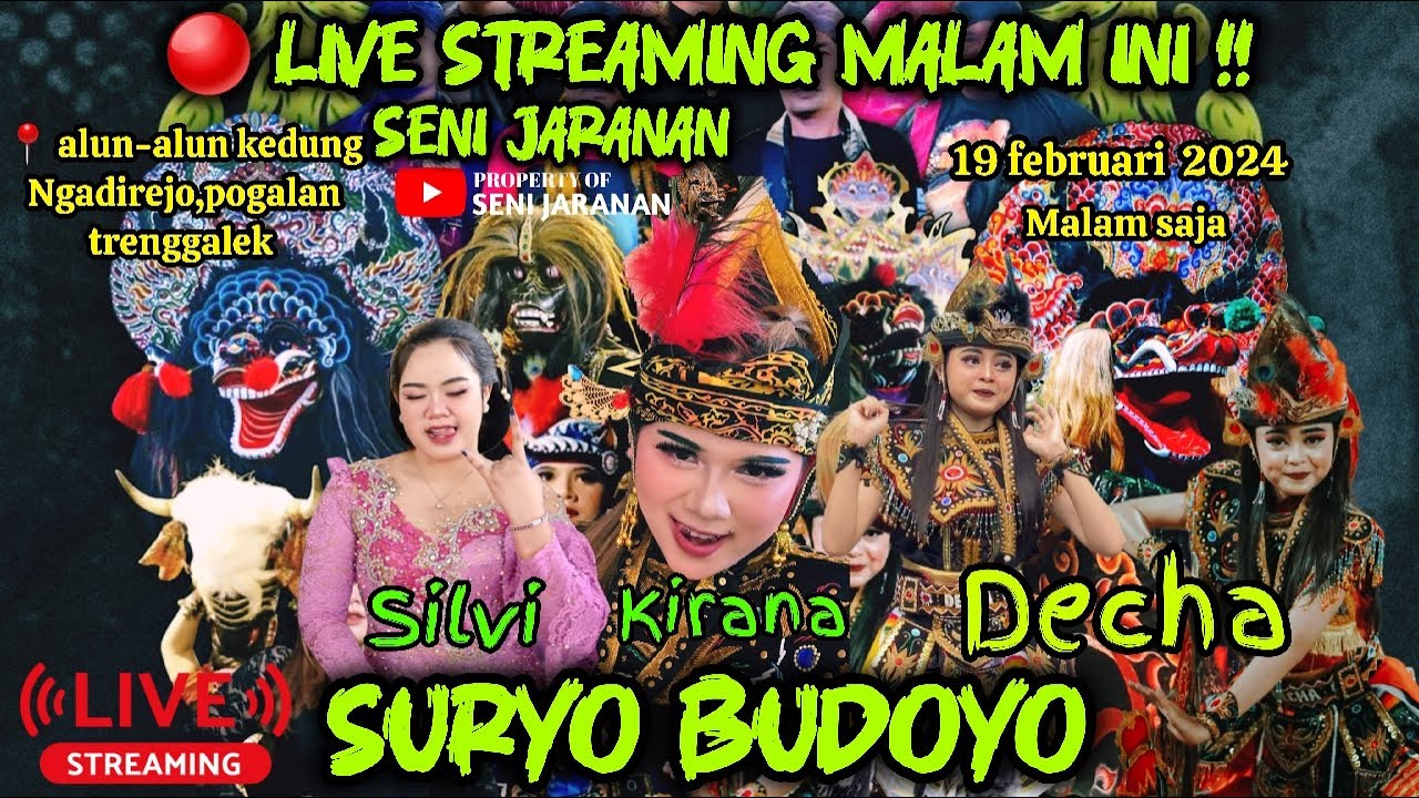 🔴LIVE MALAM INI JARANAN SURYO BUDOYO FT DECHA DI ALUN ALUN NGADIREJO POGALAN TRENGGALEK - YouTube