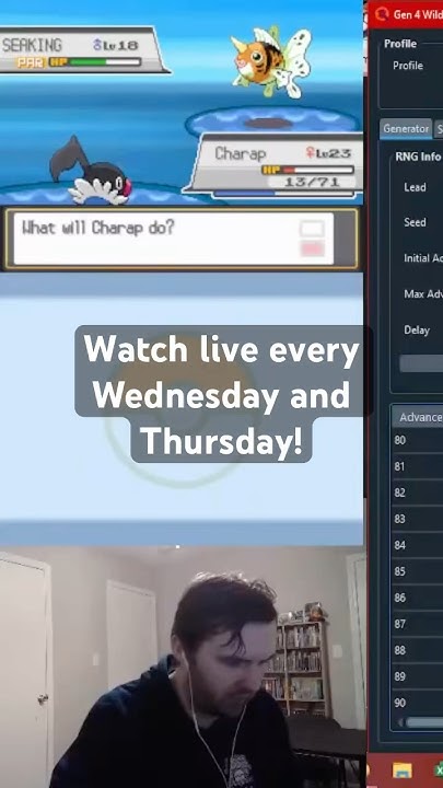 Struggling to catch a Shiny Seaking! HGSS RNG Manipulation! - YouTube