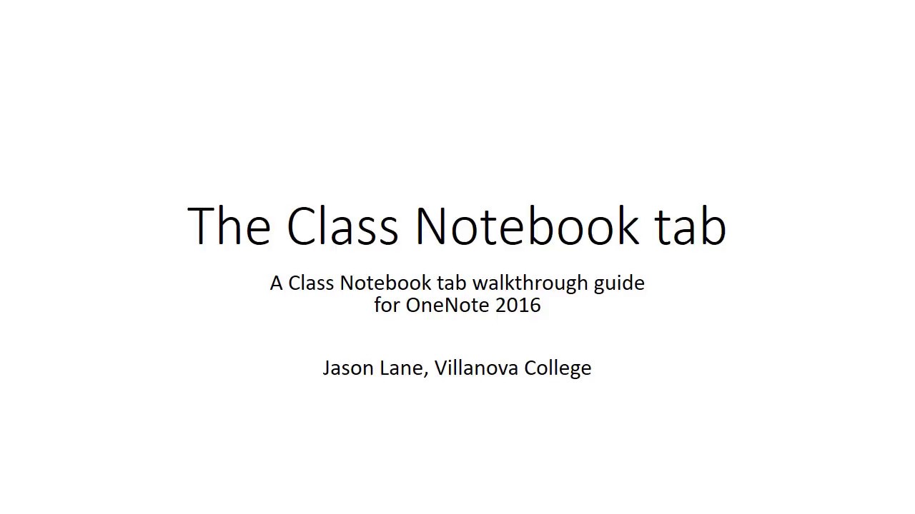 The Class Notebook tab - YouTube