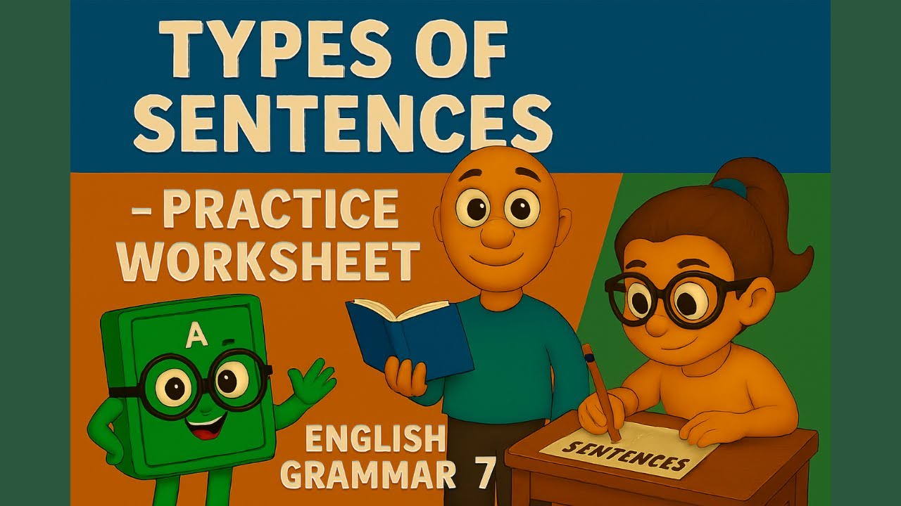 ENGLISH GRAMMAR - 7 | TYPES OF SENTENCES PRACTICE WORKSHEET ...