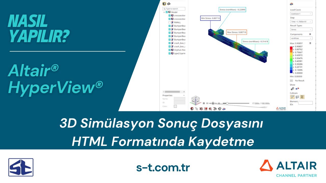Altair HyperView ile 3D Simülasyon Sonuç Dosyasını HTML Formatında ...