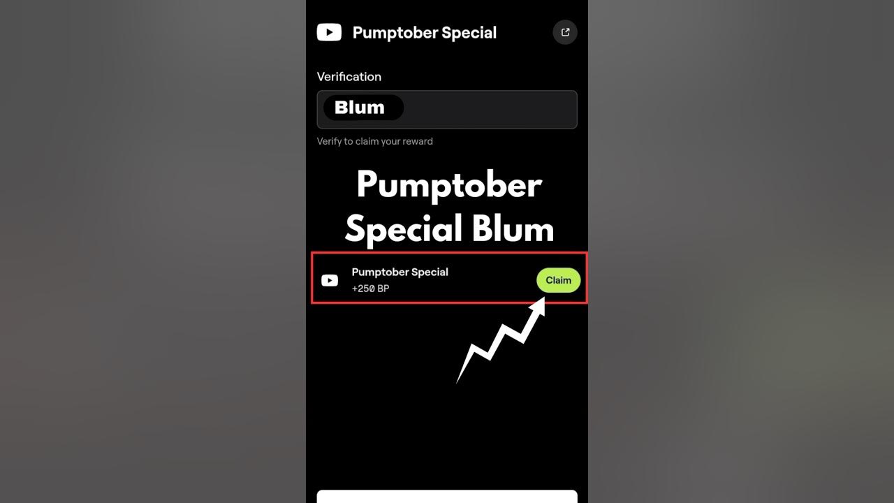 Pumptober Special Video Code | Blum Today Verification Keyword Pumptober Special - YouTube