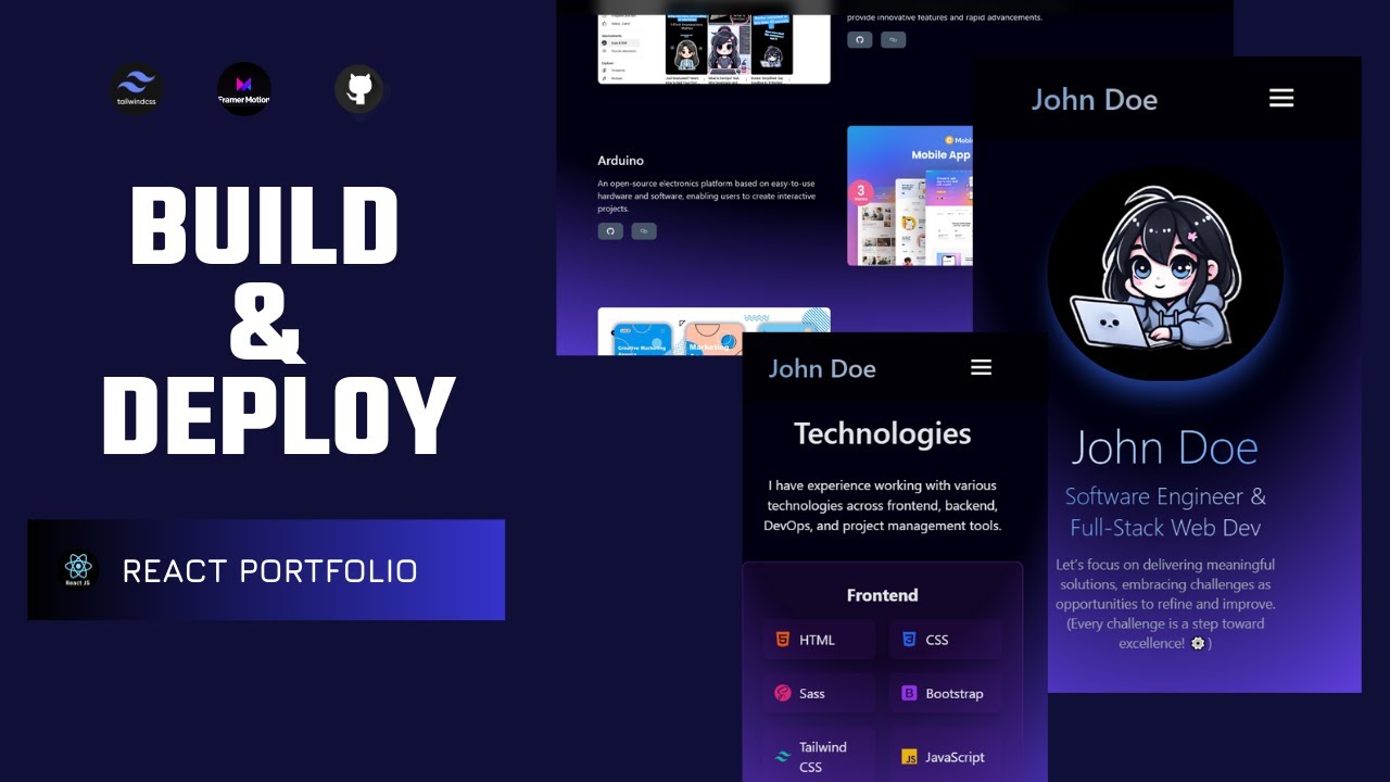 Build & Deploy a Stunning React Portfolio with Vite, Tailwind CSS, and GitHub Actions 🚀 - YouTube