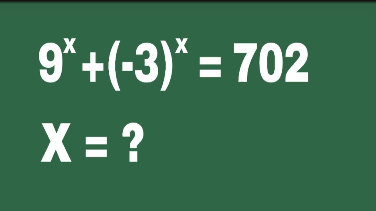 Solve equation with unknown in exponent (2 different bases) - YouTube