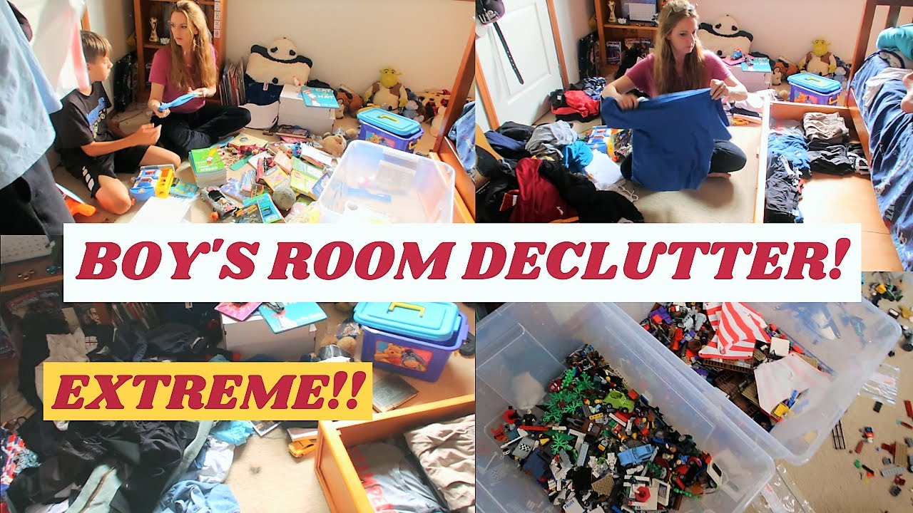 EXTREME DECLUTTER WITH ME | BOYS ROOM DECLUTTERING MOTIVATION | CLEAN ...
