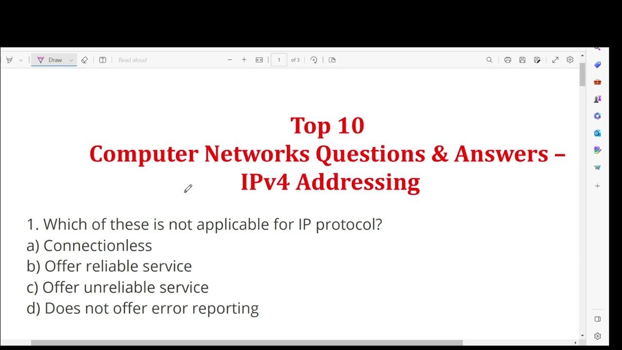 IPv4 Addressing- Computer Networks Questions & Answers MCQ - YouTube
