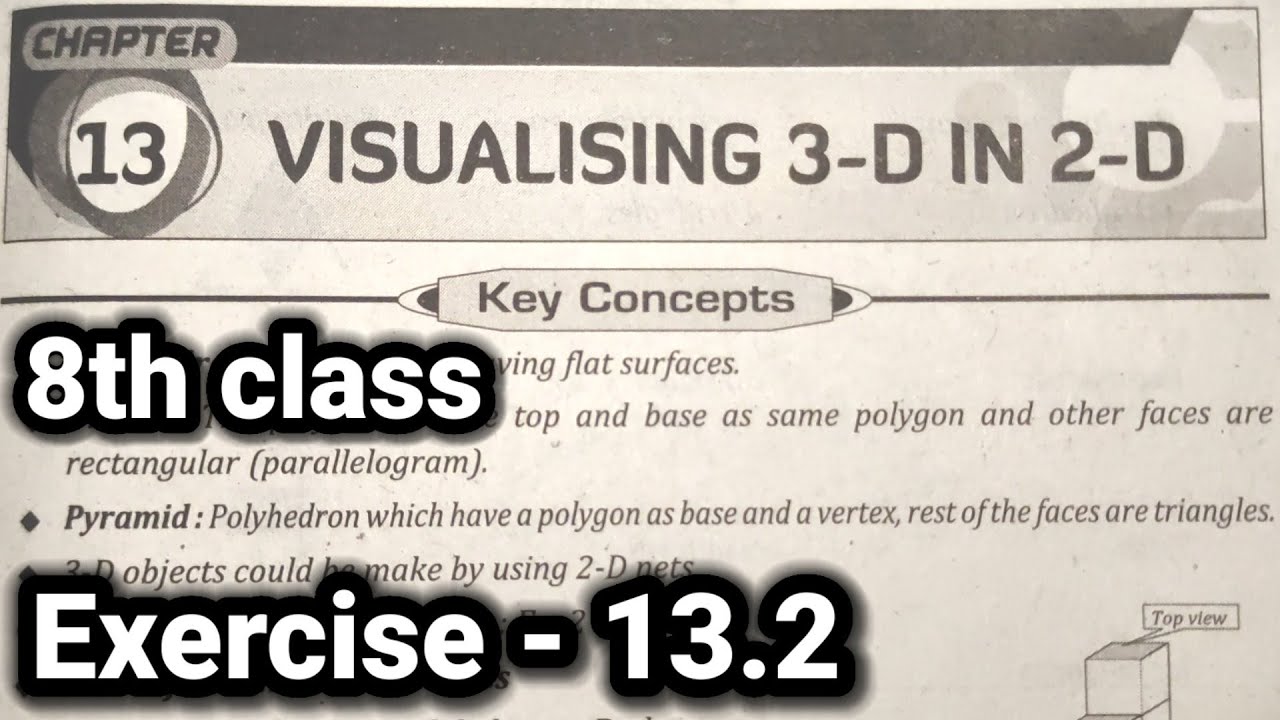 8th class | Maths | 13.Visualising 3-D In 2-D Chapter | Exercise - 13.2 ...