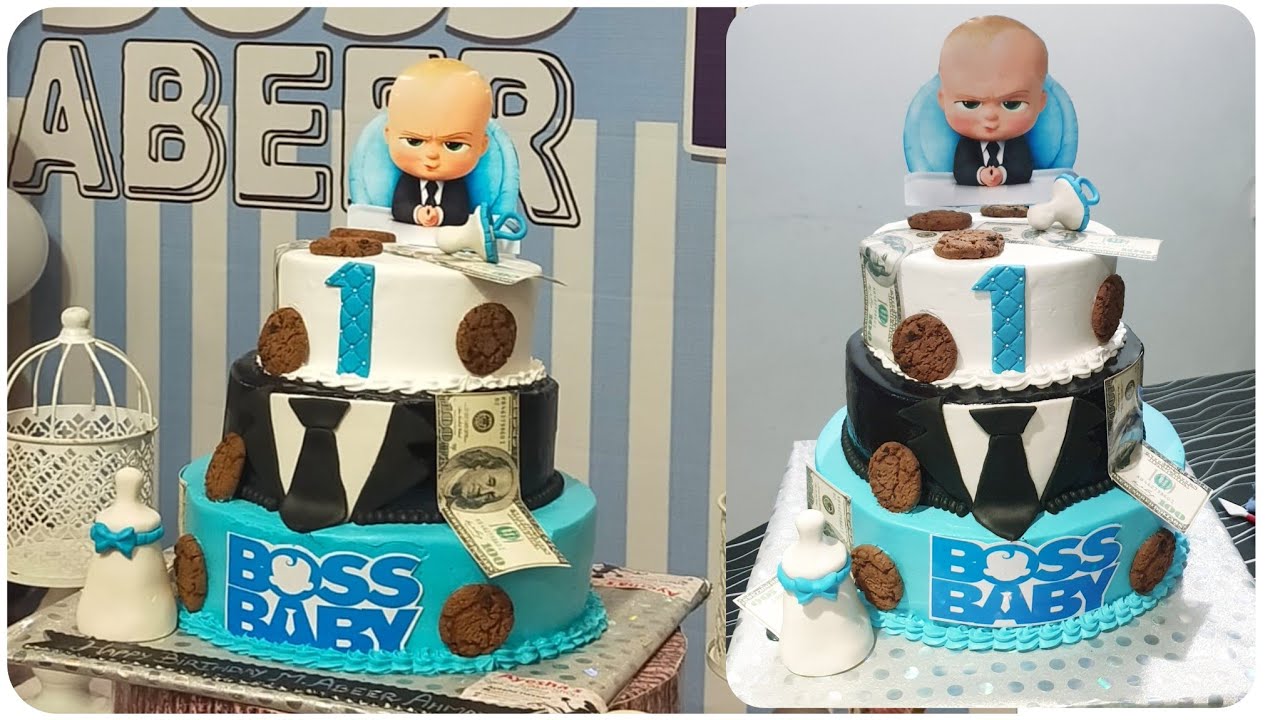 Baby Boss Theme Cake in Whipped Cream by Cook like Ayesha - YouTube