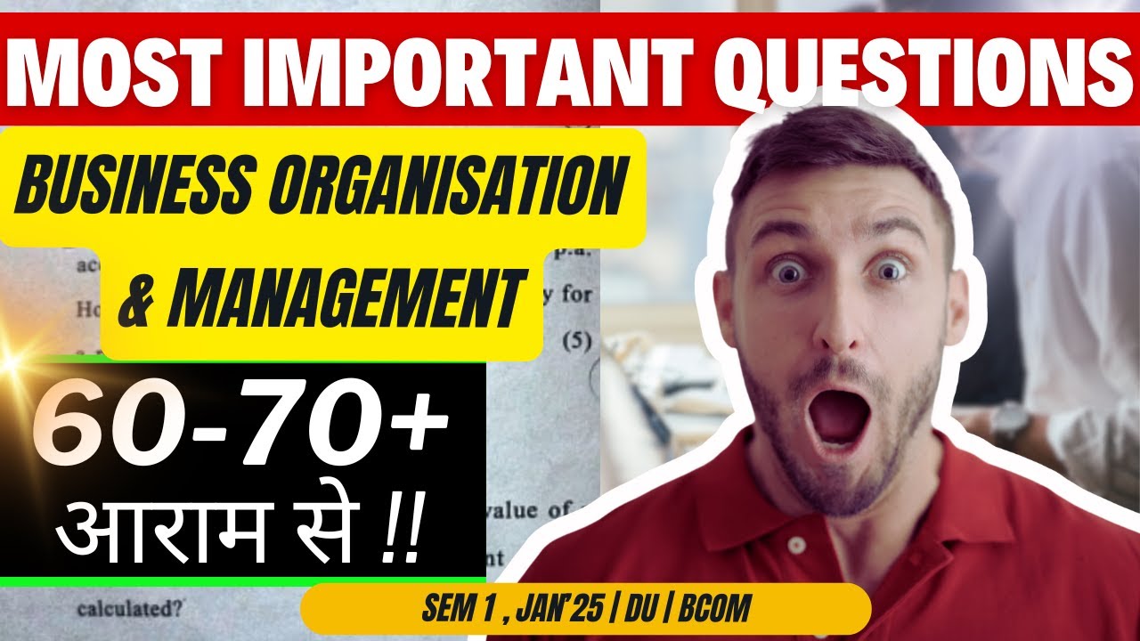 60-70+ Confirm | Most Imp Question | Business Organization & Management ...