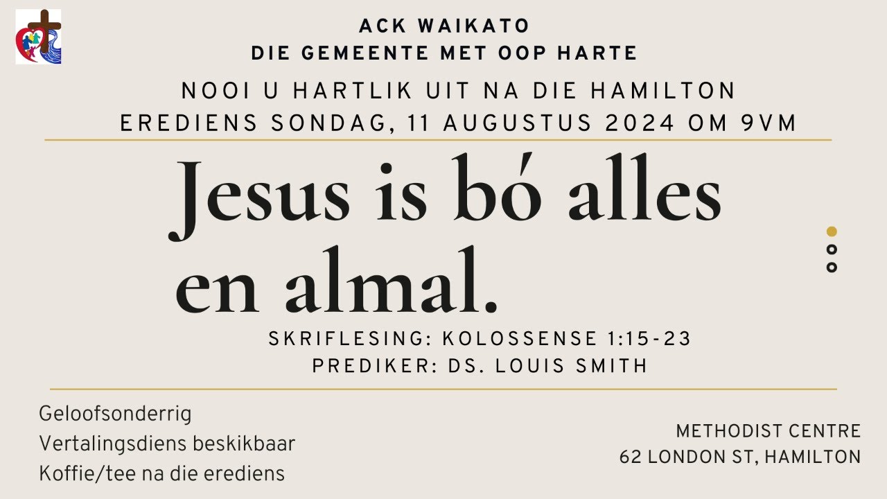 Kolossense #2 Jesus is bó alles en almal. - YouTube