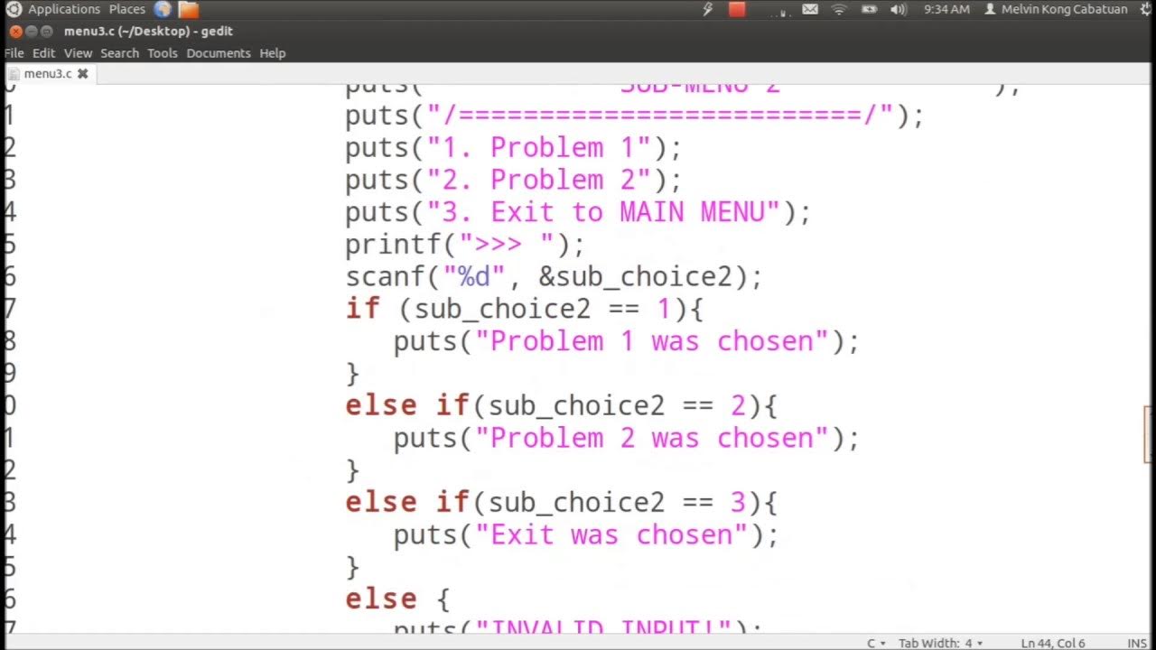 [C basics] Menu (Part 4) - YouTube