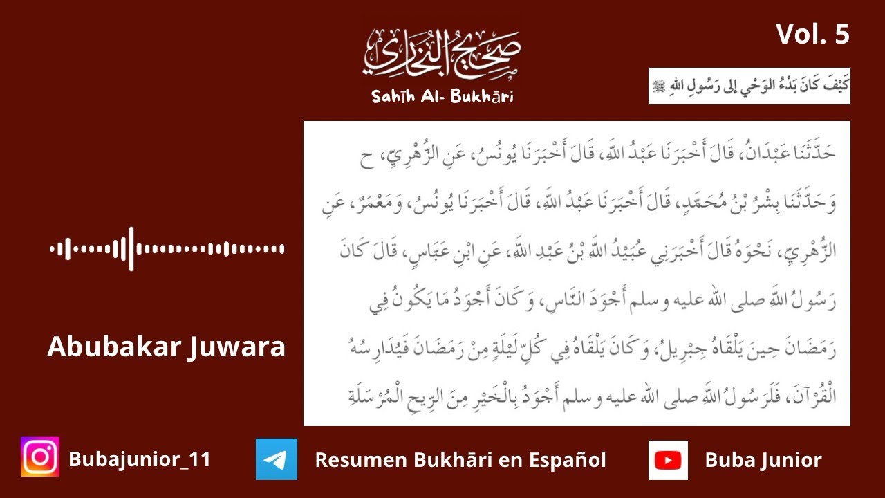Sahīh Al- Bukhāri Vol.5 - Resumen en Español (Buba Junior) - YouTube
