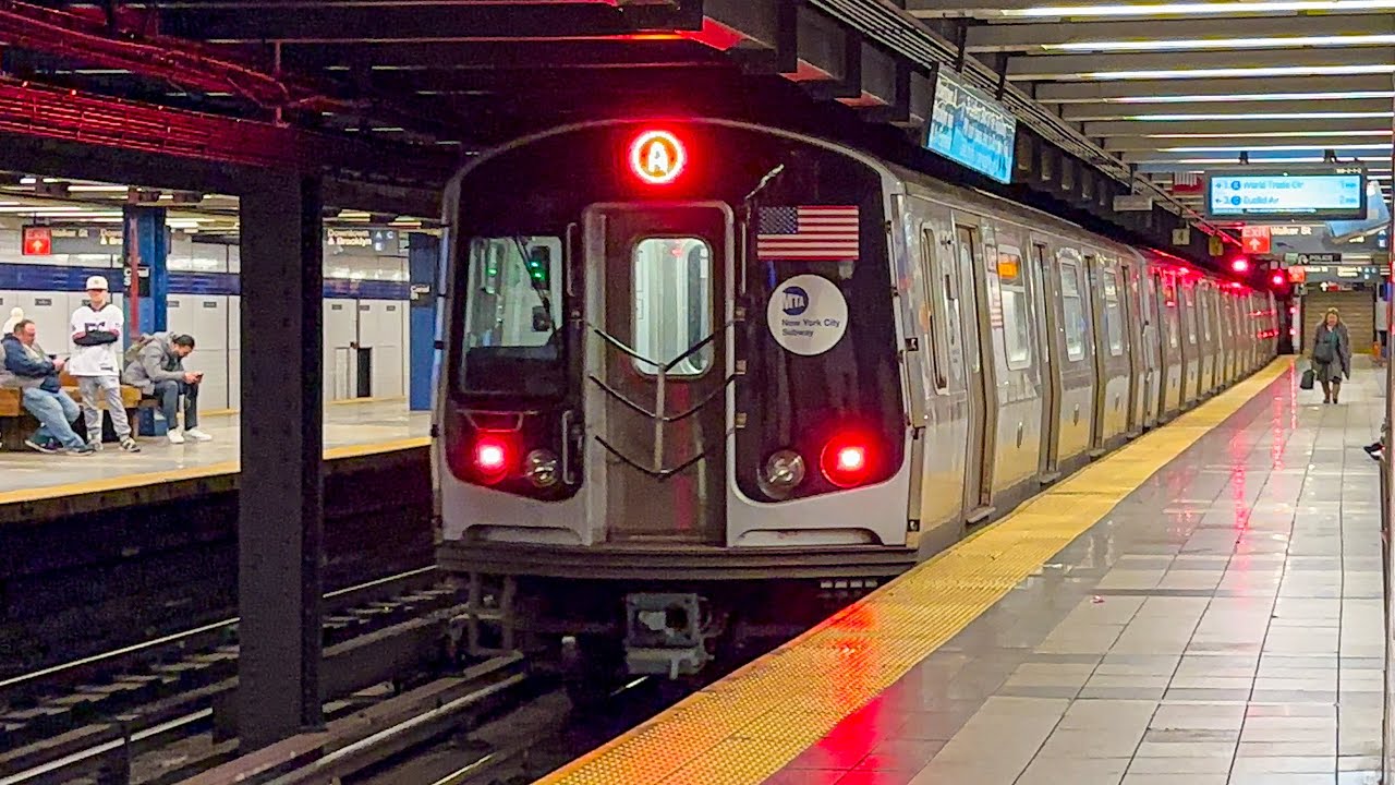 MTA New York City Subway Bombardier R179 A train at Canal Street - YouTube