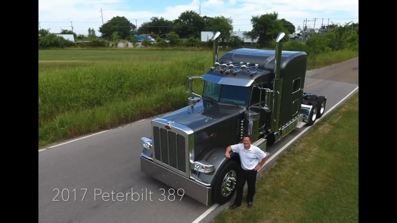 Aerial Views 2017 Peterbilt 389 Phantom Gray - YouTube