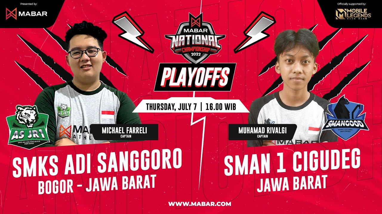SMKS ADI SANGGORO BOGOR vs SMAN 1 CIGUDEG [PLAYOFFS LB - MABAR National ...