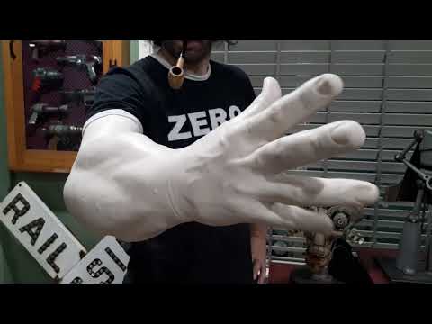 Silicone Popeye arm prosthetics, unpainted articulation test - YouTube