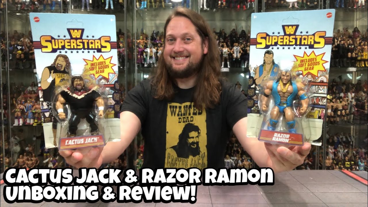 Razor Ramon & Cactus Jack WWE Superstars Unboxing & Review! - YouTube