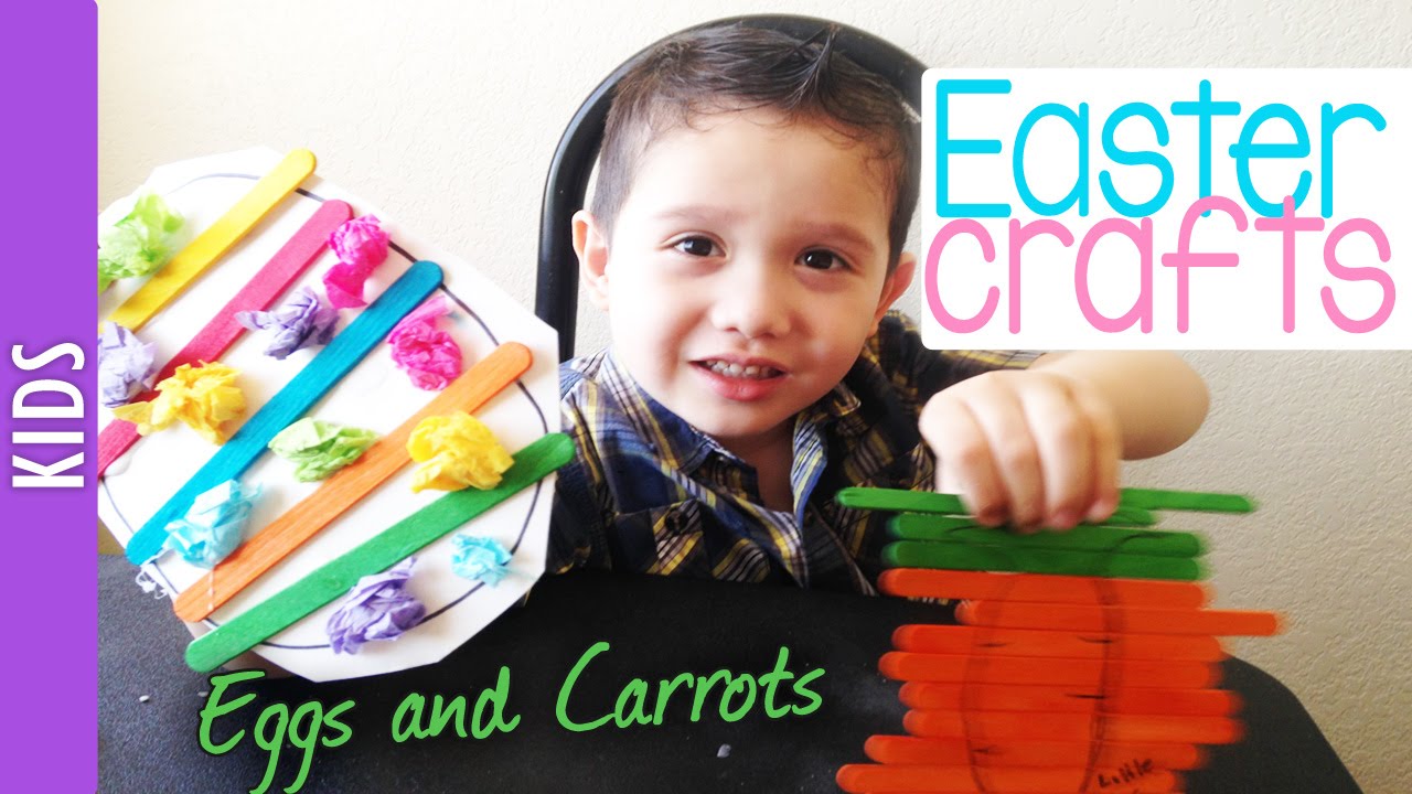 Easter Crafts with Kids: Popsicle sticks eggs and carrots -The290ss ...